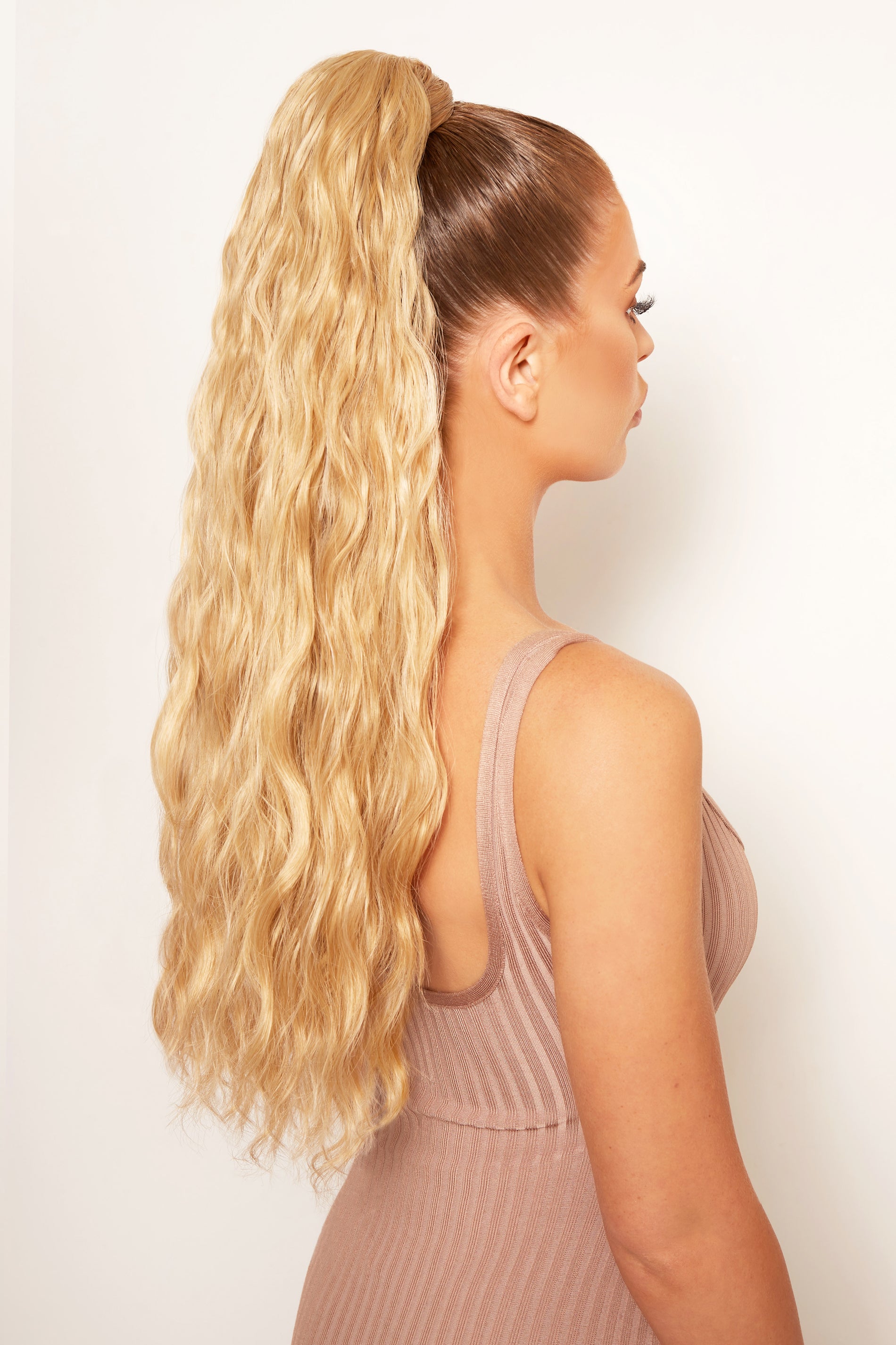 26" Textured Wavy Grande Lengths Wraparound Ponytail - LullaBellz ...